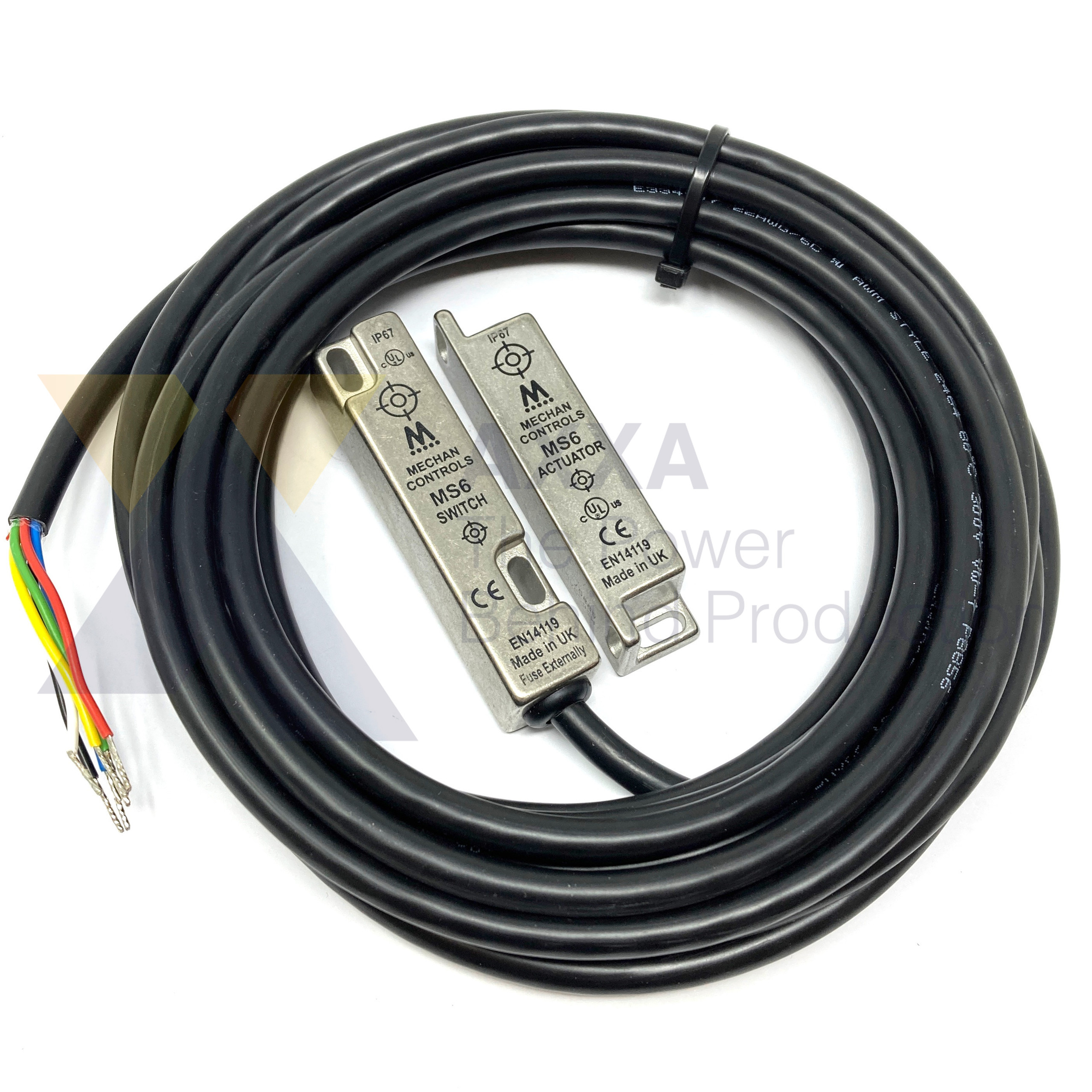 Mechan Controls - MS6-SS-10-DC-06M, Magnetic Safety Switch and Actuator, 1NO, DC, Stainless ...